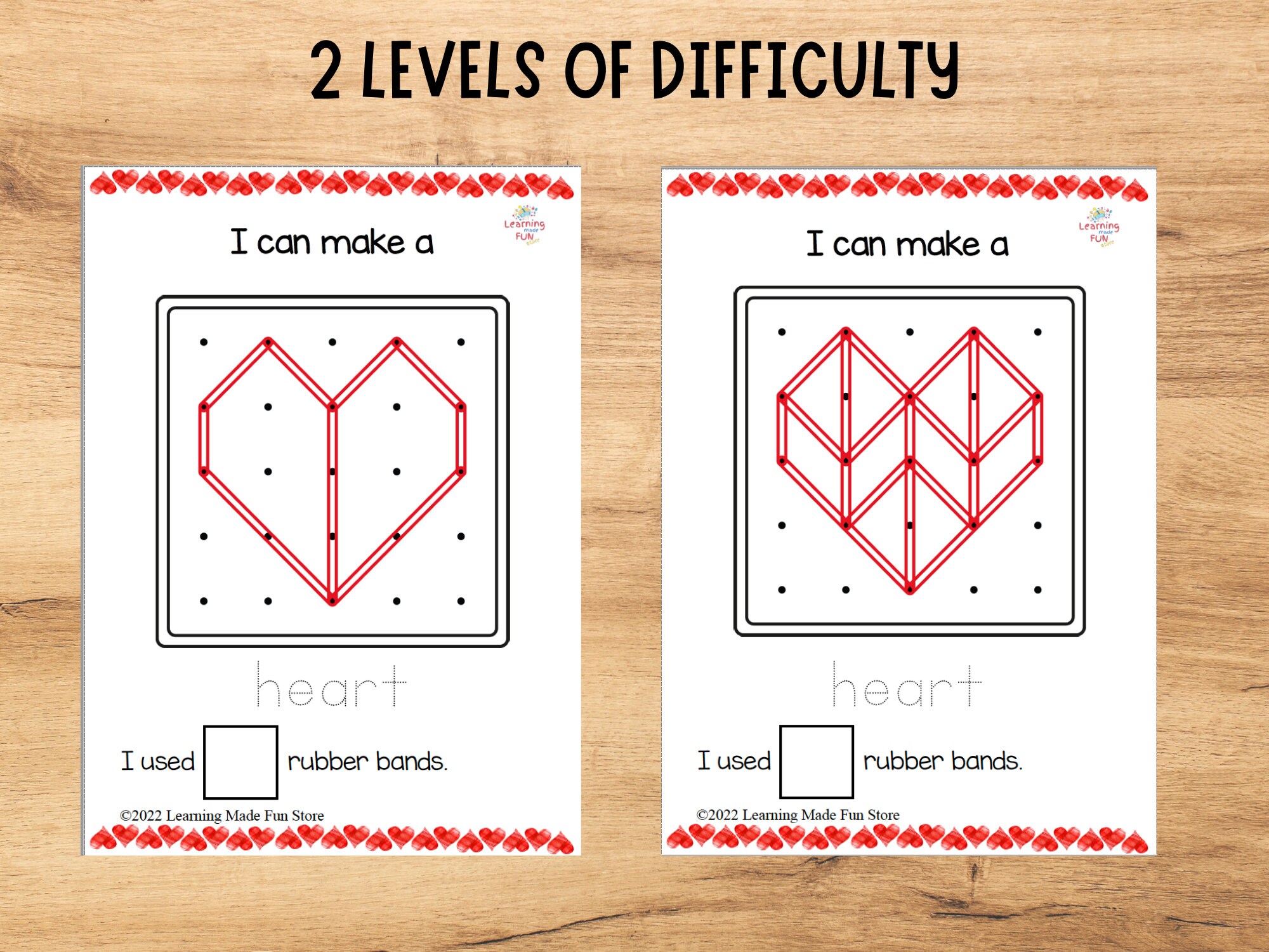 Valentine's Day Geoboard Task Cards: Fine Motor Skills Activity ...