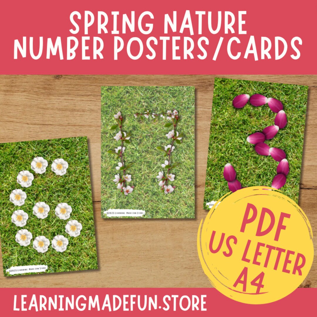 Spring Themed Nature Numbers 1-20, Nature Studies, Outdoor Activities ...