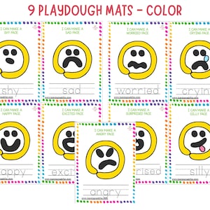 Feelings Play Dough Mats, Emotions Cards, Play Doh Mat Visual Cards ...
