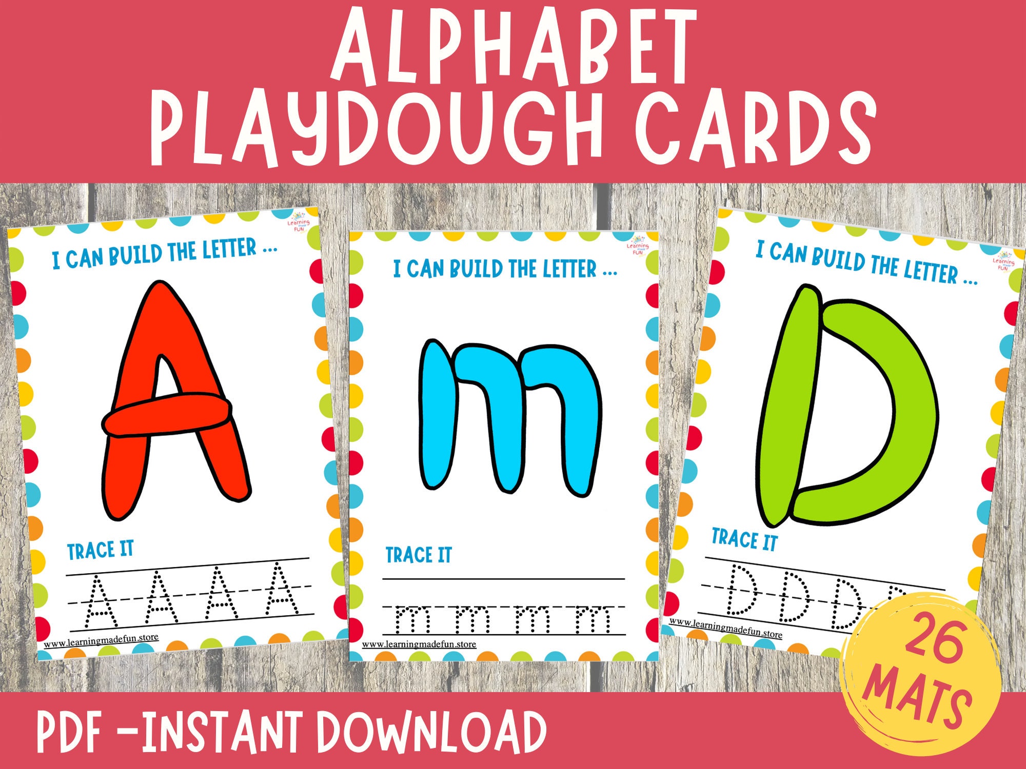Alphabet Play Dough Cards: ABC Learning Mats (digital Download) - Etsy