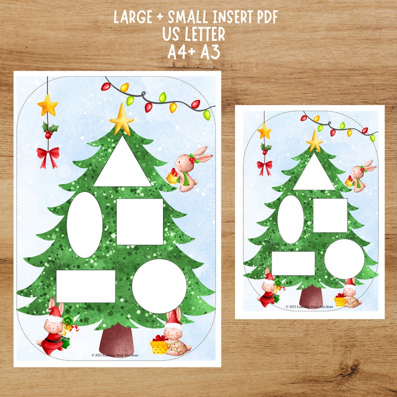 Christmas Shapes Sorting Printable Flisat Insert, Trofast Insert ...