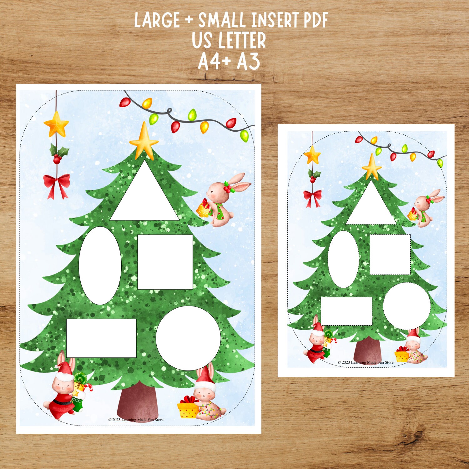 Christmas Shapes Sorting Printable Flisat Insert, Trofast Insert ...
