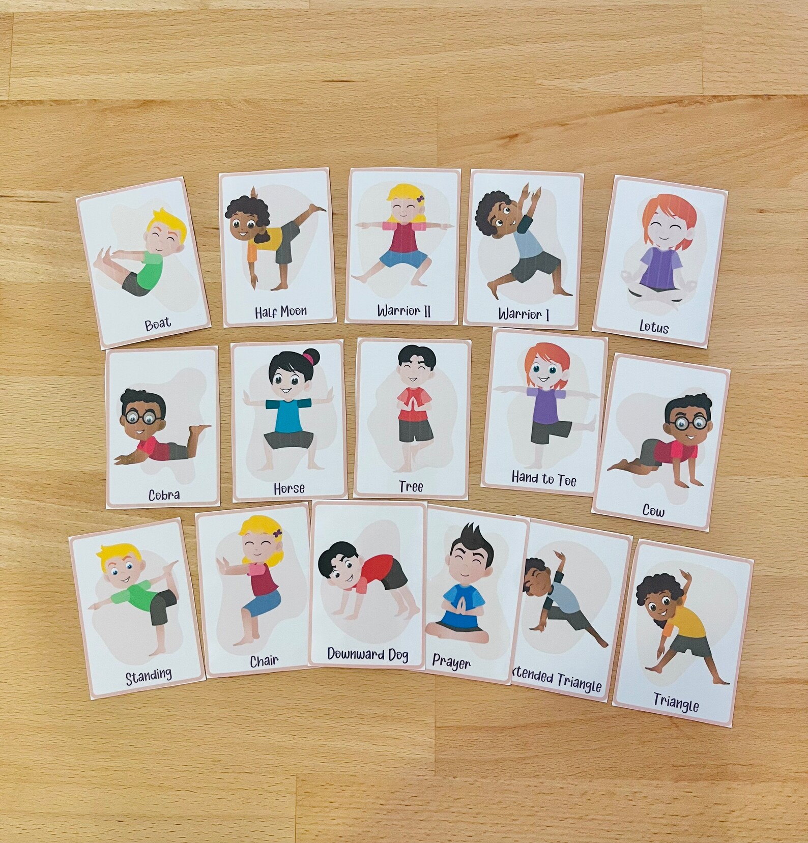 Kids Yoga Cards Childrens Yoga Pose Brain Breaks Flash - Etsy