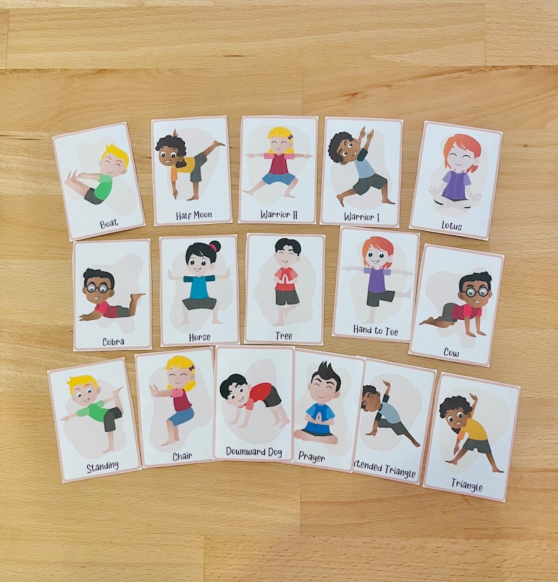 Kids Yoga Cards Childrens Yoga Pose Brain Breaks Flash - Etsy