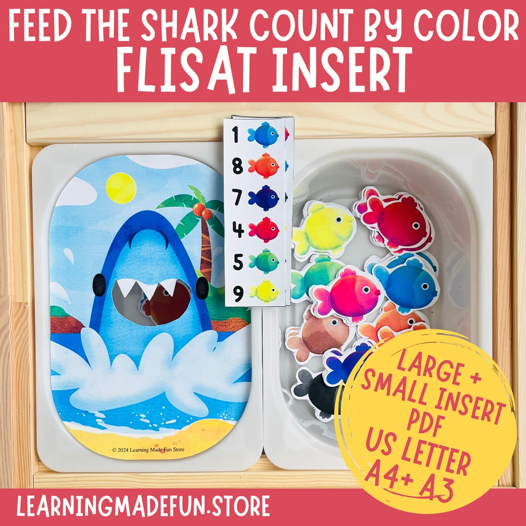 Feed Shark Count by Color, Printable Flisat Insert, Trofast Insert ...
