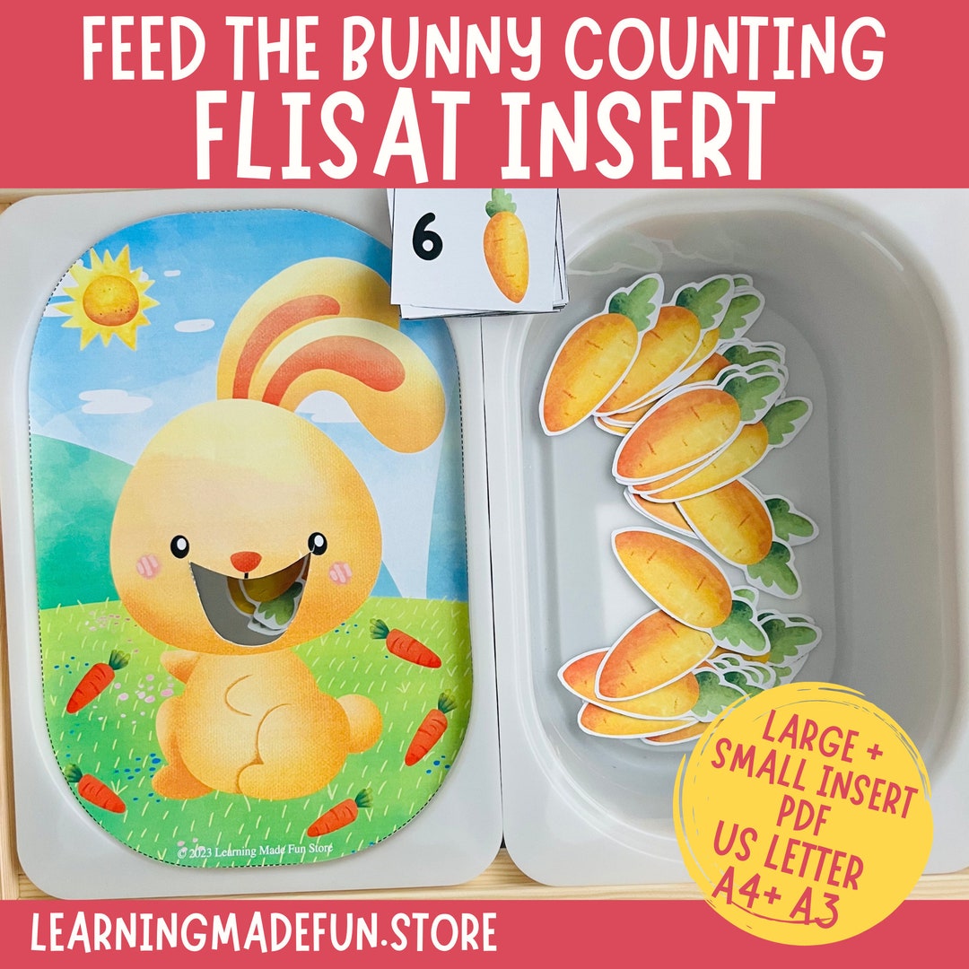 Feed the Bunny Flisat Insert, Easter Counting Activity, Printable ...