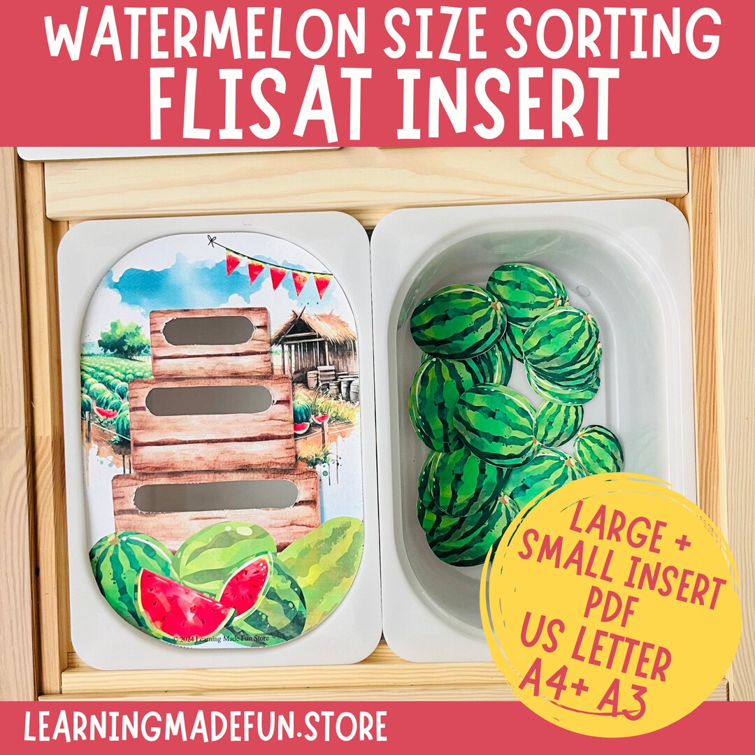 Watermelon Size Sorting, Printable Flisat Insert, Trofast Insert ...