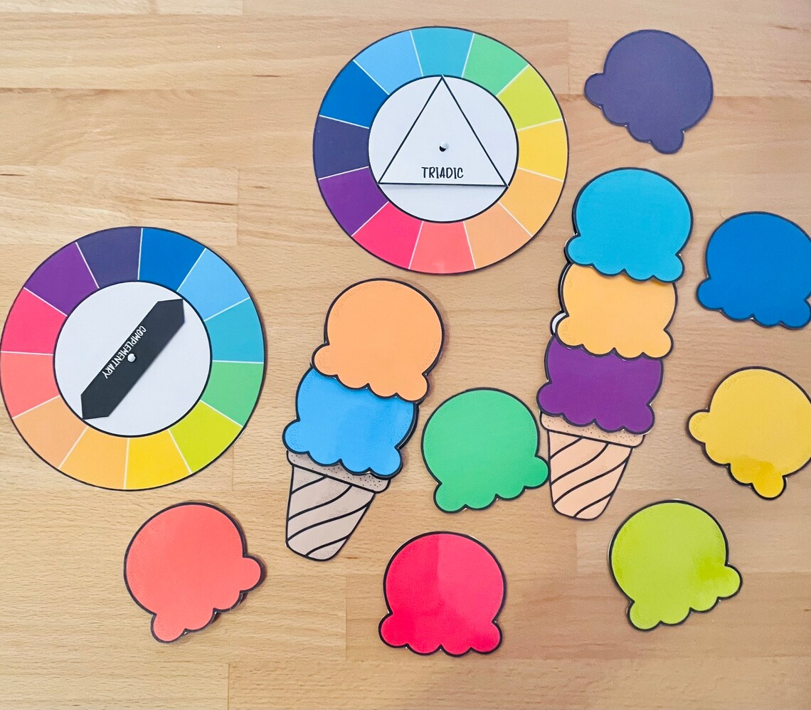 Build an Ice Cream Game Color Wheel for Kids Color Theory | Etsy Canada