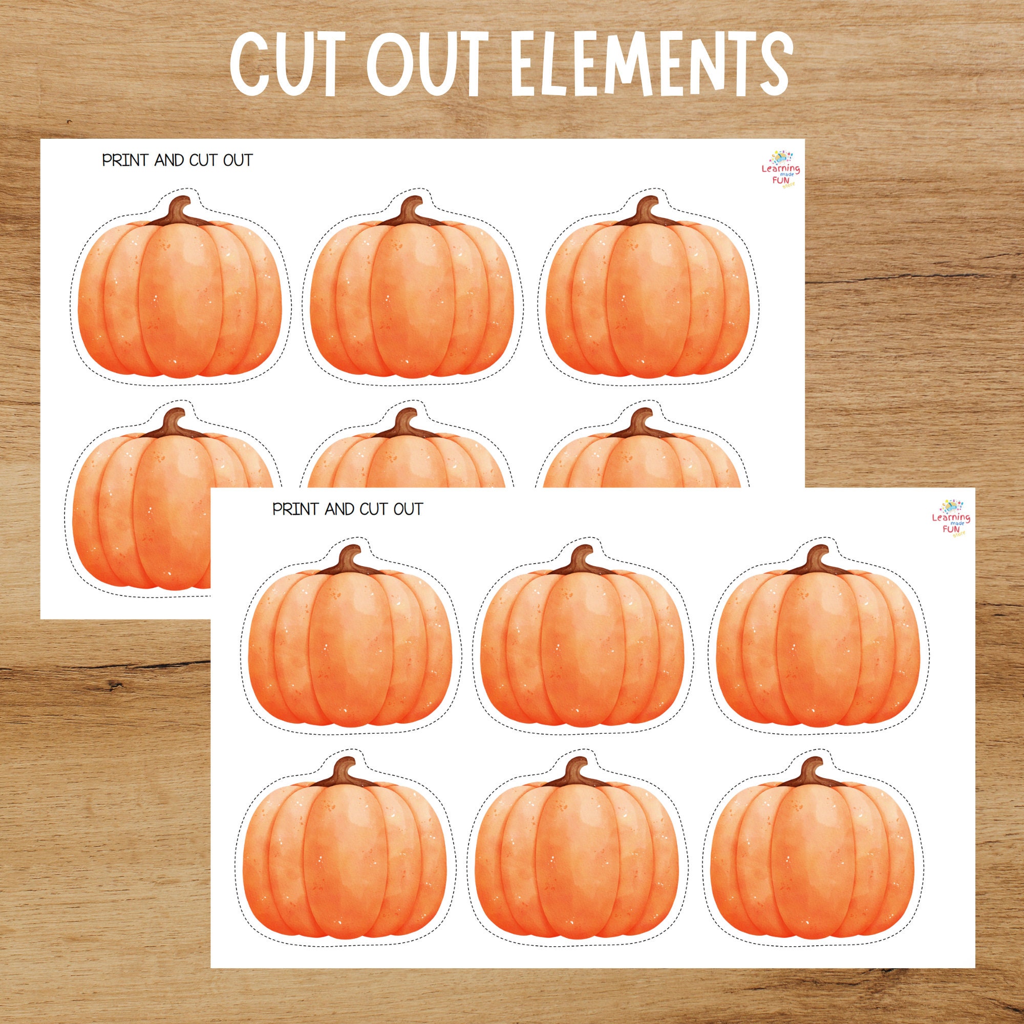 Gnome Pumpkins Counting Flisat Insert, Preschool Printable (digital ...