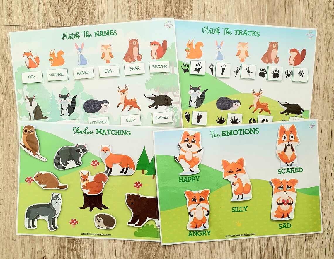 Forest Animals Busy Book Woodland Learning Binder Preschool - Etsy