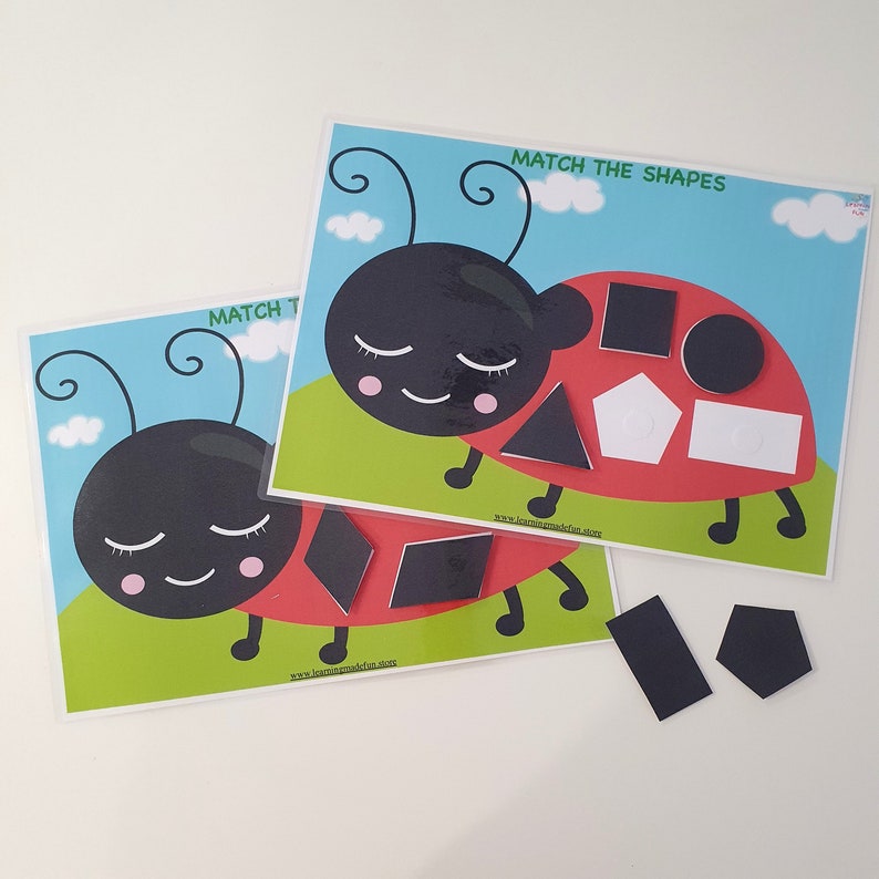 Ladybug Shapes Matching Activity: Printable Busy Book (PDF) - Etsy