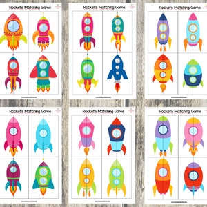 Space Matching Game, Rockets Matching Activity, Solar System Game ...