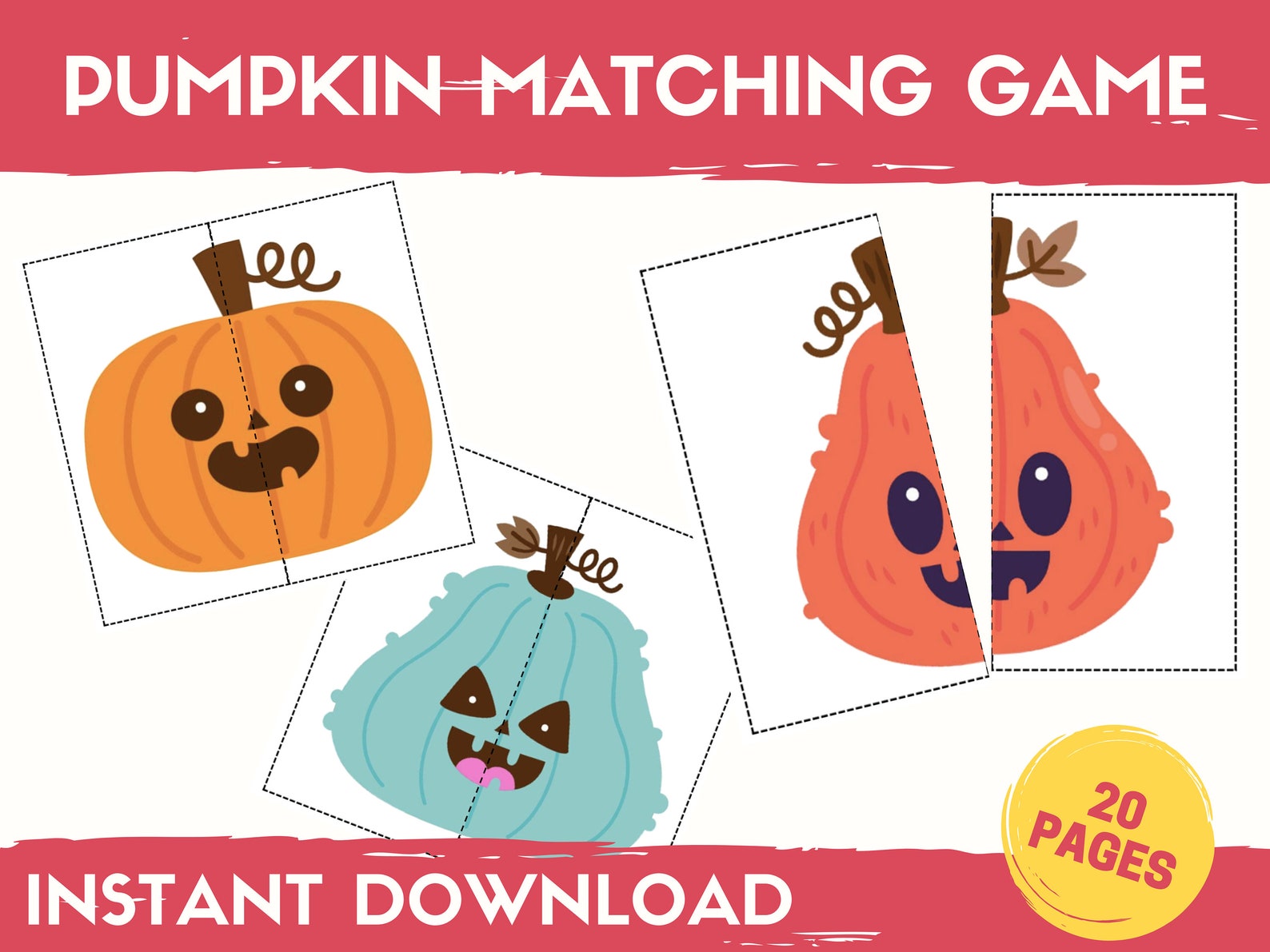 Halloween Matching Game Pumpkin Matching Activity Halloween | Etsy