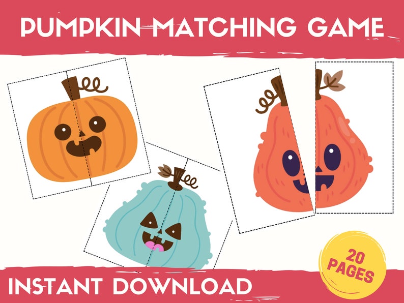 Halloween Matching Game Pumpkin Matching Activity Halloween | Etsy