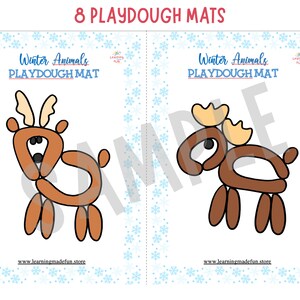 Winter Animals Play Dough Mats, Printable Play Doh Toddler Activities ...