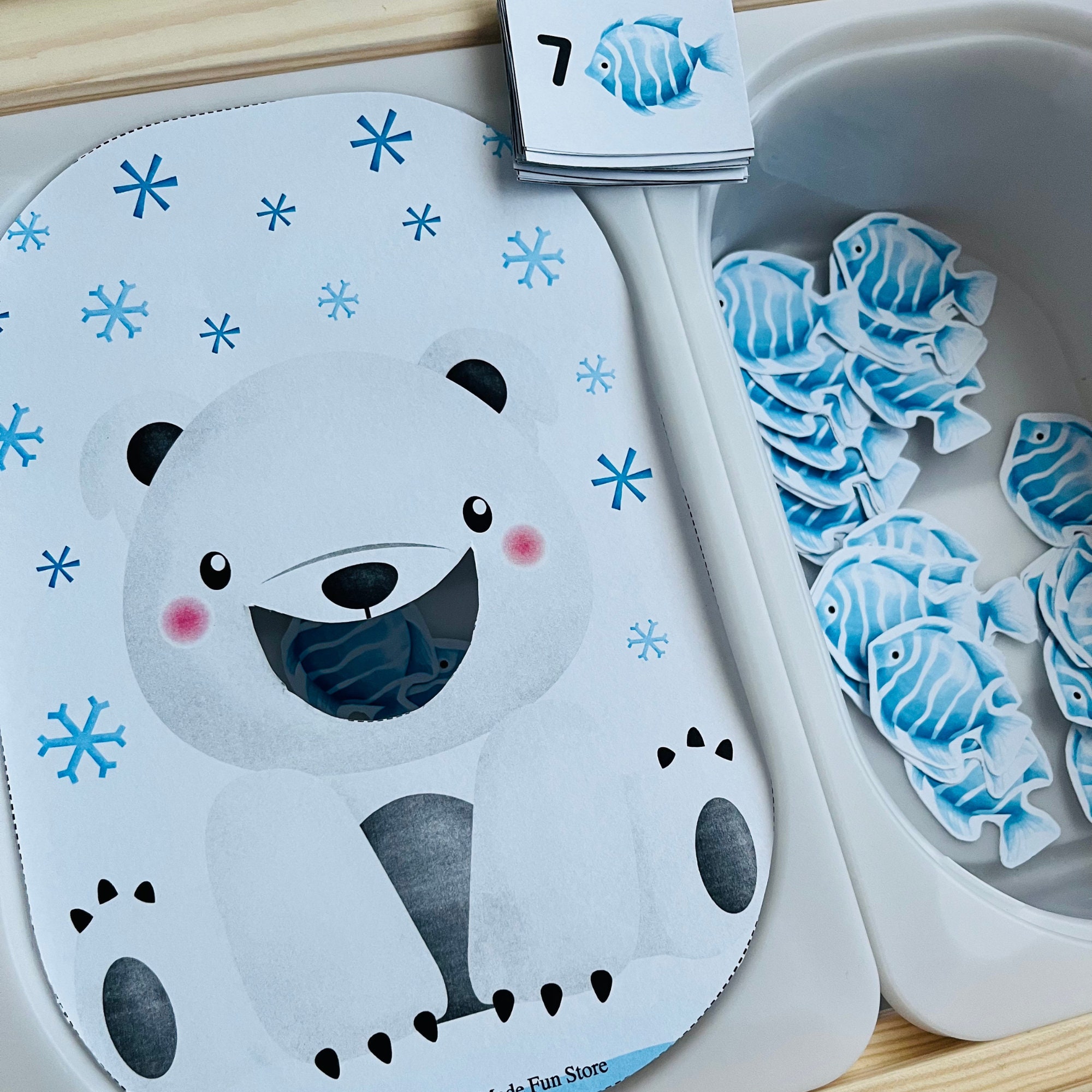 Feed Polar Bear Counting to 20, Printable Flisat Insert, Trofast Insert ...