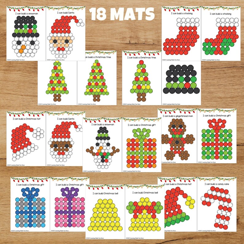 Christmas Pom Poms Mats | Preschool & Kindergarten Math Centers ...