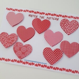 Valentine's Day Matching Game for Kids, Matching Pattern, Toddler Games ...