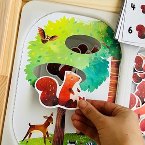 Squirrels Sort by Size, Printable Flisat Insert, Trofast Insert ...