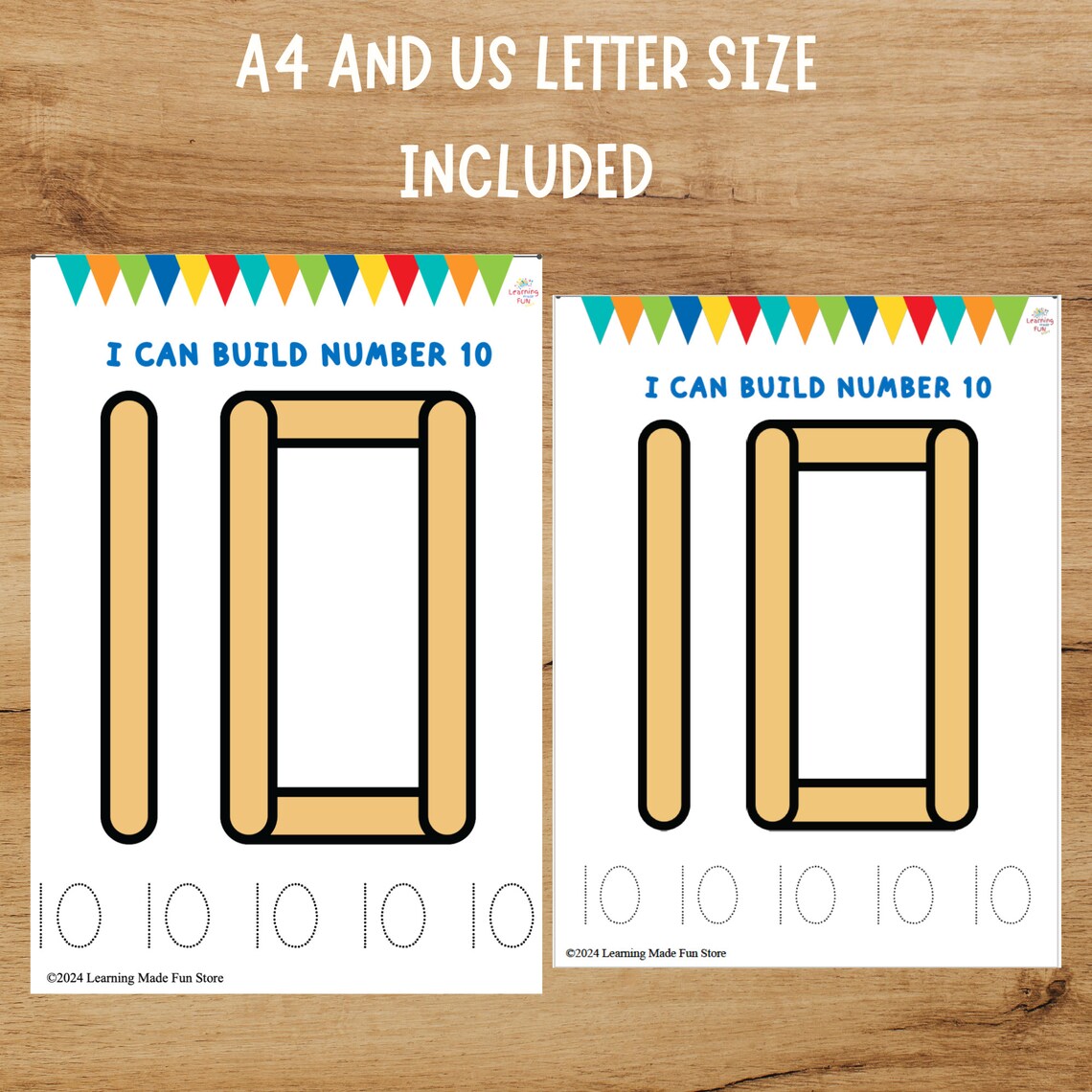 Popsicle Stick Number Formation Flashcards: Math Learning (PDF) - Etsy