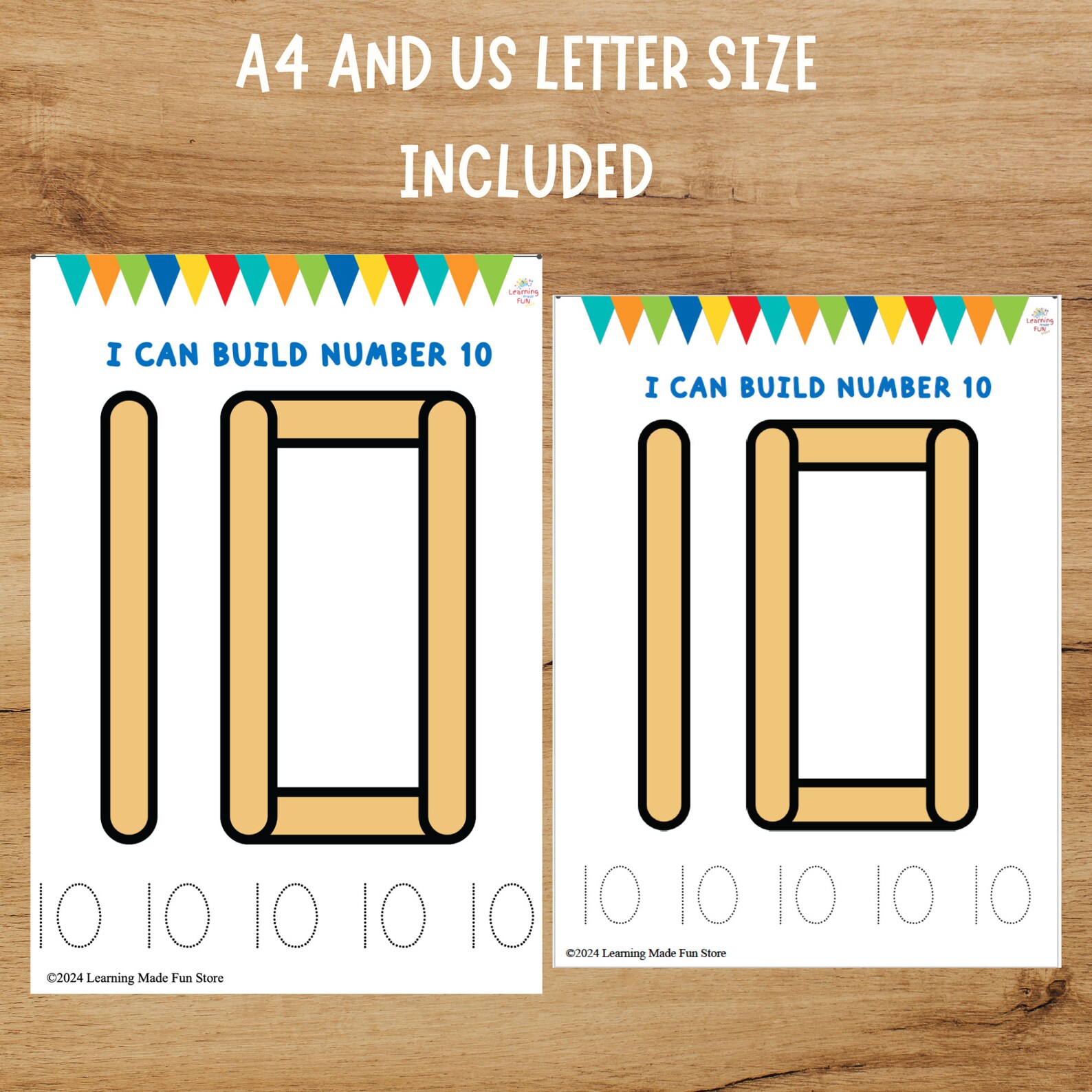 Popsicle Stick Number Formation Flashcards: Math Learning (PDF) - Etsy