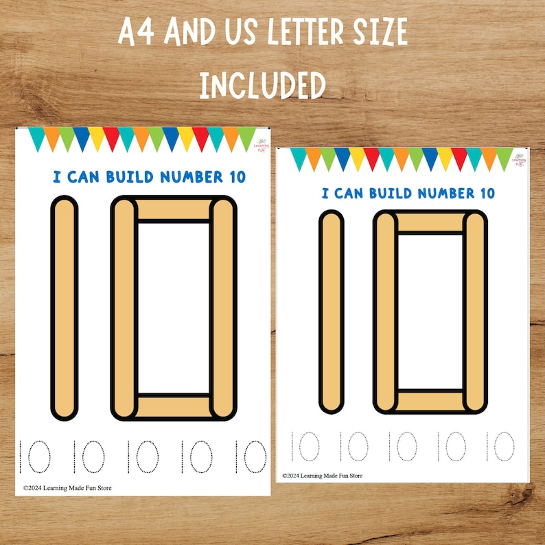 Popsicle Stick Number Formation Flashcards: Math Learning (PDF) - Etsy