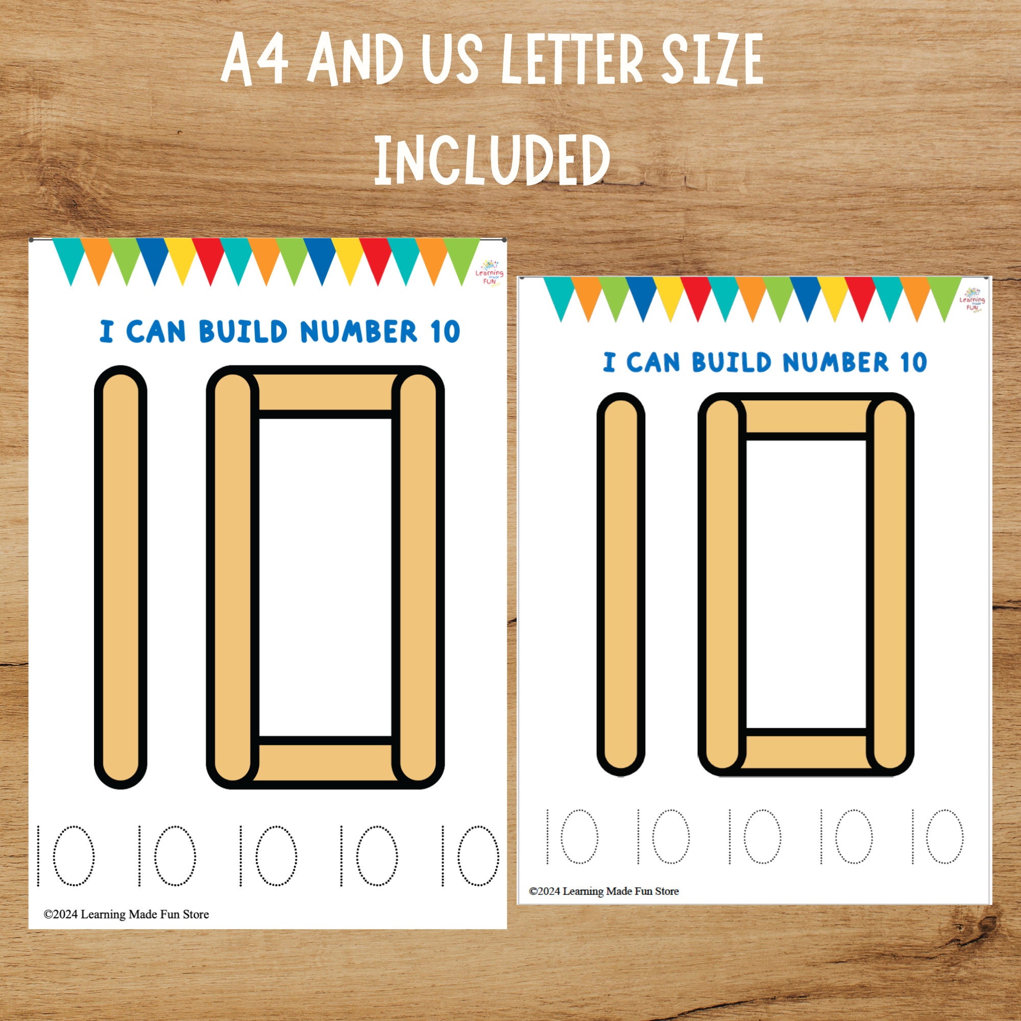 Popsicle Stick Number Formation Flashcards: Math Learning (PDF) - Etsy