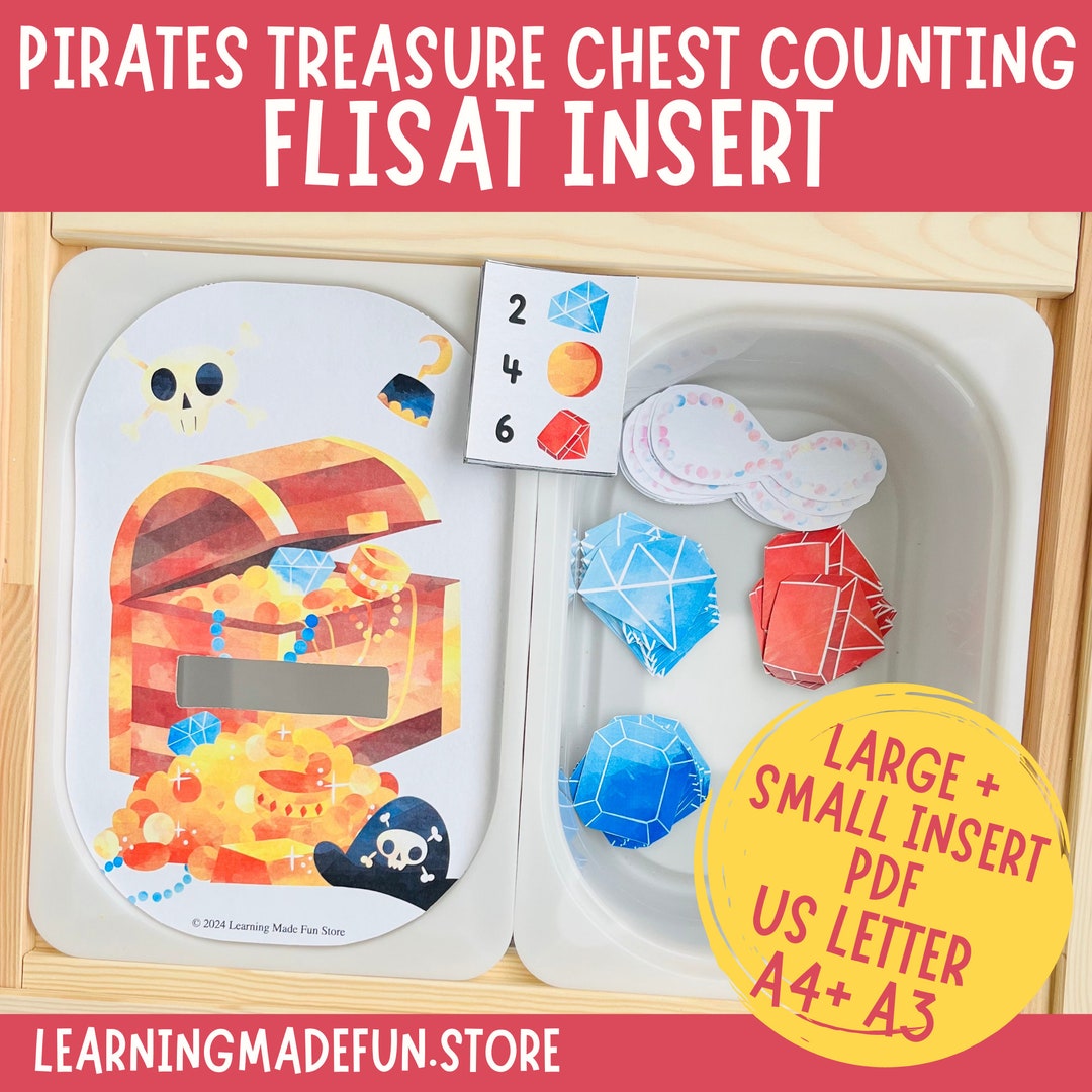 Pirates Treasure Chest Counting, Printable Flisat Insert, Trofast ...