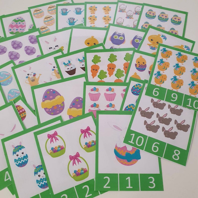 Easter Count Clip Cards Numbers 1-10 Count and Clip Activity - Etsy