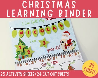 Christmas Busy Book Printable, Busy Book for Toddler, Christmas Busy ...