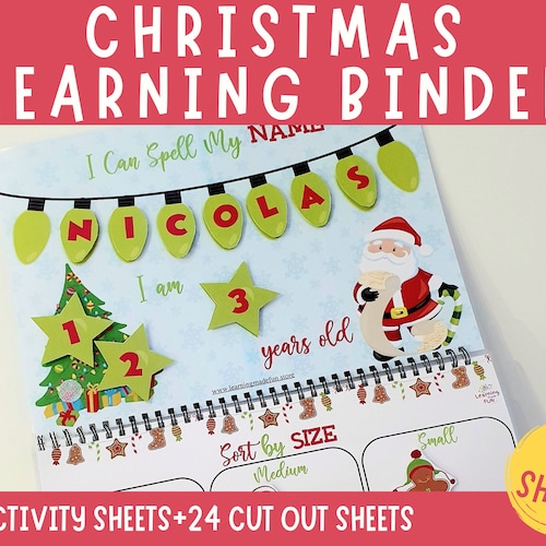 Christmas Busy Book Preschool Printable Winter Learning - Etsy