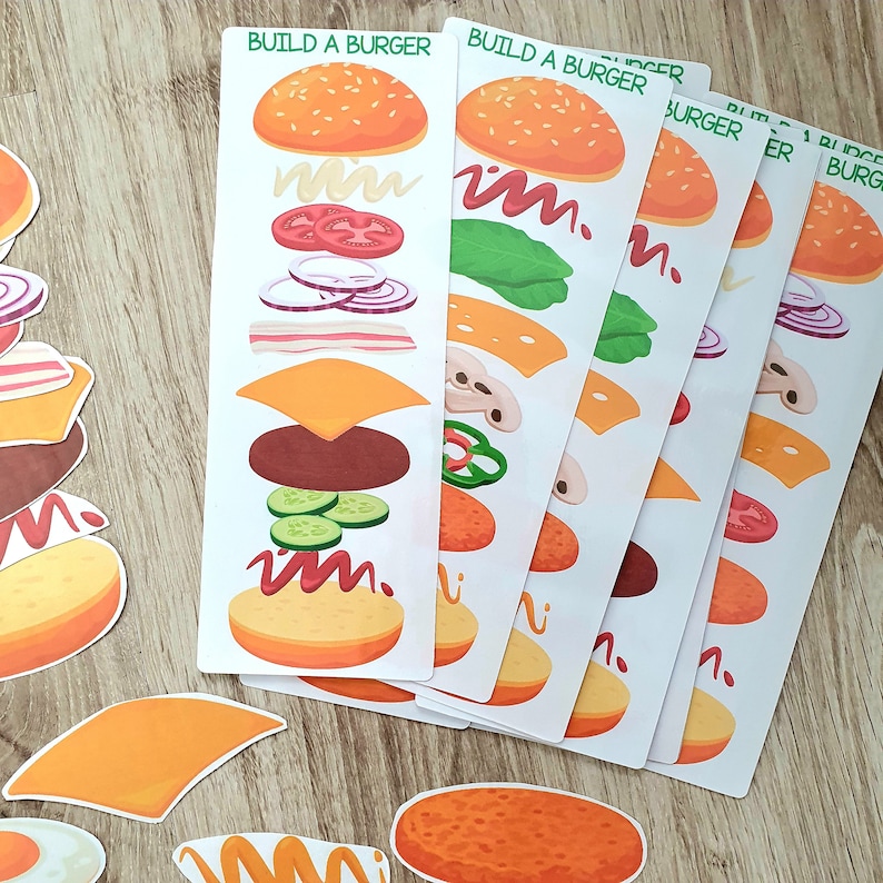 Build a Burger Pretend Play Set: Printable Learning Activity (PDF) - Etsy