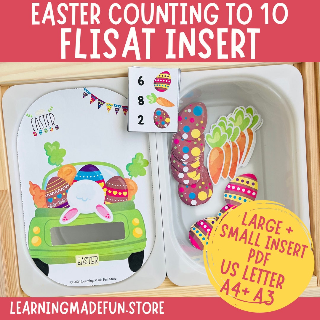 Easter Eggs Counting, Printable Flisat Insert, Trofast Insert ...