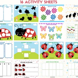 Toddler Busy Book, Insects Learning Binder, Toddler Learning Folder ...
