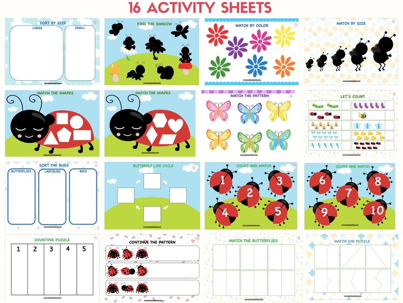 Toddler Busy Book Insects Learning Binder Toddler Learning | Etsy