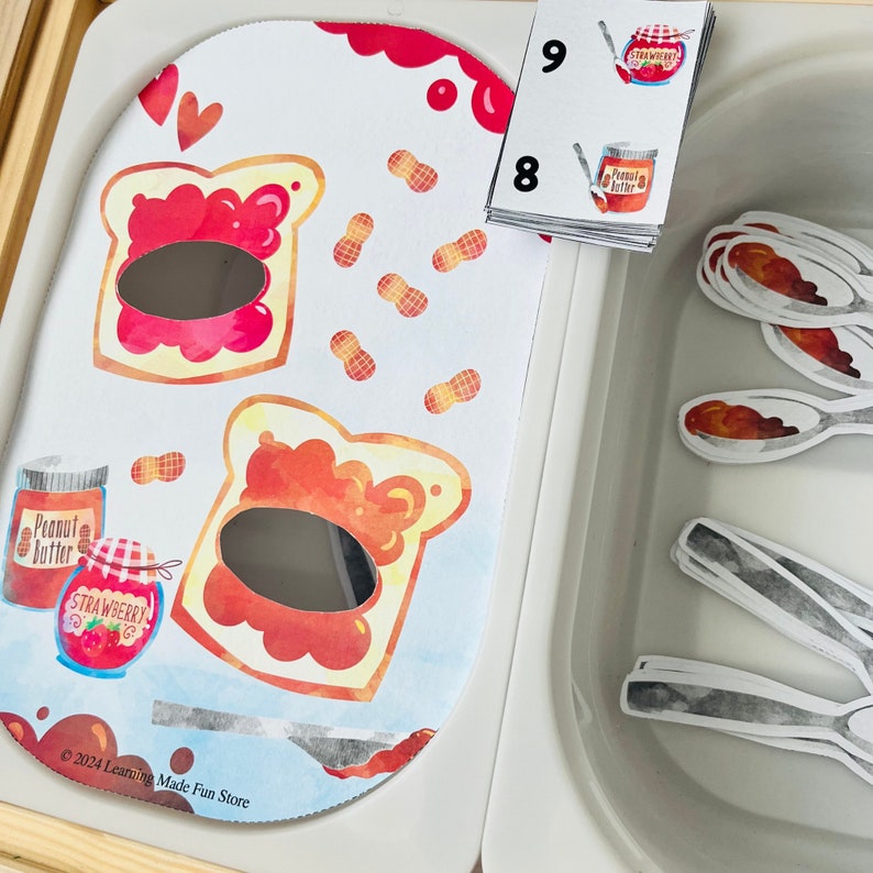 PB&J Sandwich Counting Flisat Insert, Preschool Math (digital Download ...