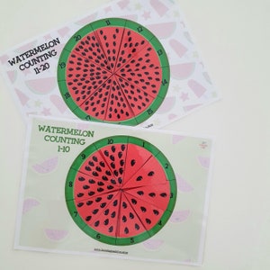 Watermelon Counting Activity, Busy Book Printable, Count 1-20 ...