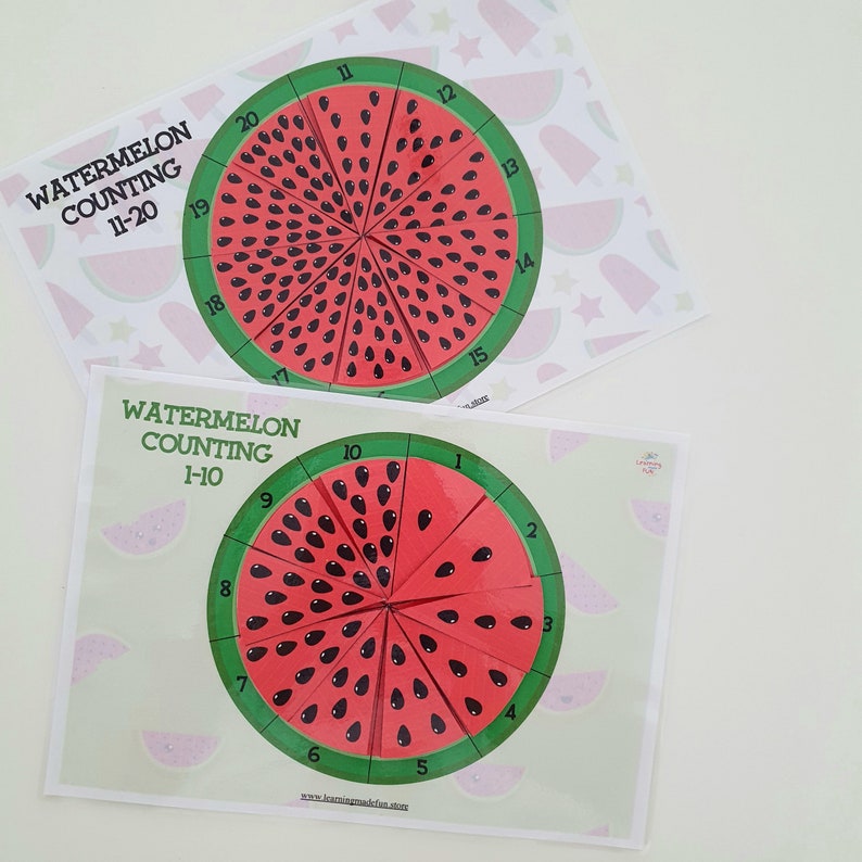 Watermelon Counting Activity Busy Book Printable Count 1-20 | Etsy
