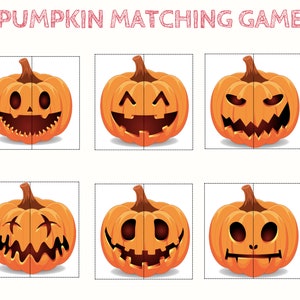 Halloween Pumpkin Matching Game: Toddler Learning Activity (digital ...