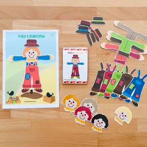 Build a Scarecrow Game: Autumn Toddler Activity, Busy Book (PDF) - Etsy