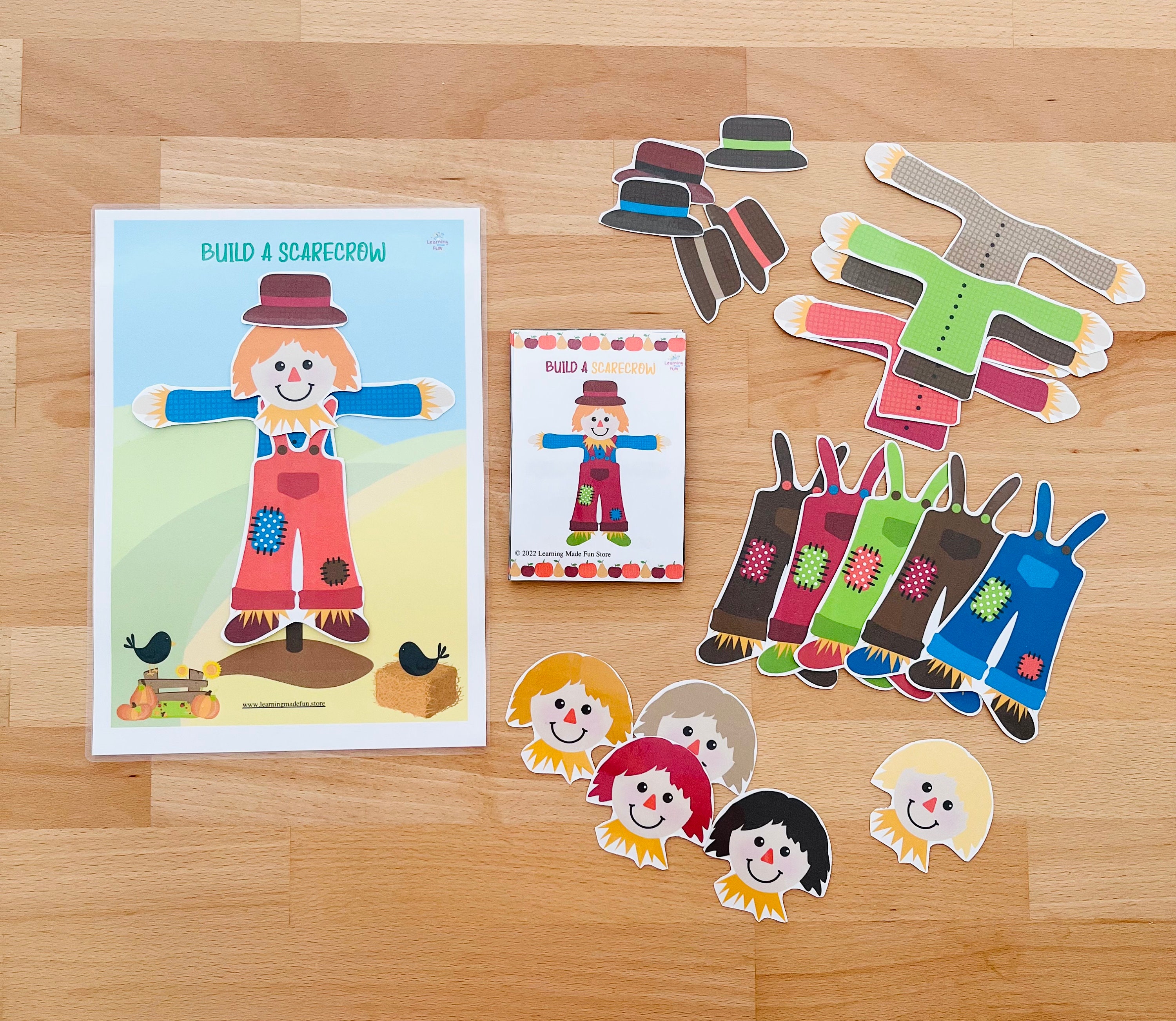 Build a Scarecrow Game: Autumn Toddler Activity, Busy Book (PDF) - Etsy