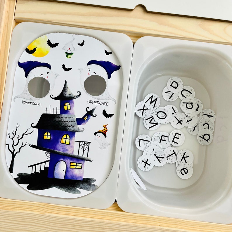 Halloween Letter Sorting Flisat Insert, Spooky Preschool Printable (PDF ...