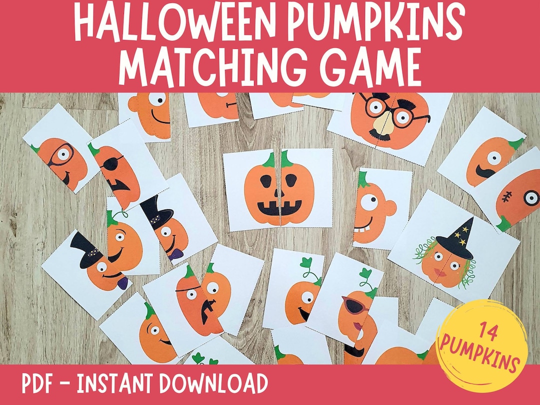 Halloween Pumpkin Matching Game: Toddler Learning Activity (digital ...