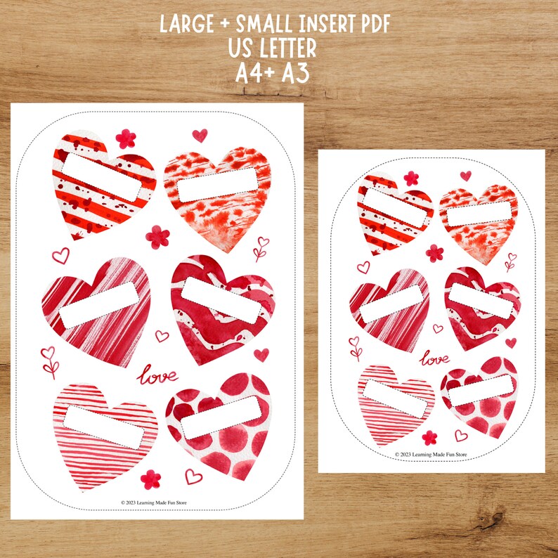 Valentines Heart Pattern Sorting Flisat Insert, Preschool Learning ...