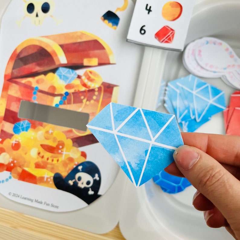Pirate Treasure Chest Counting Flisat Insert (digital Download) - Etsy