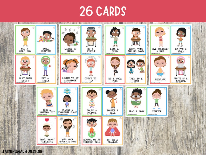Calm Down Strategies Flashcards Coping Skills Techniques - Etsy