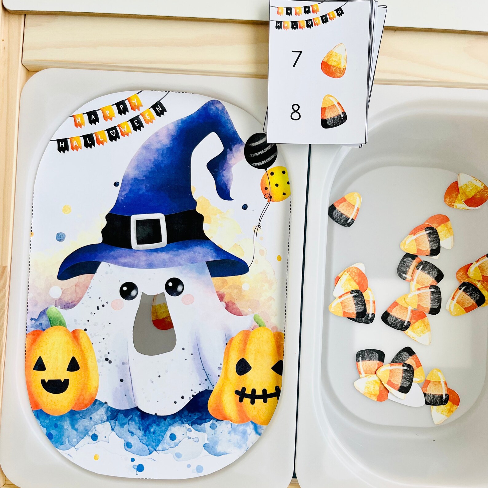 Halloween Flisat Insert, Feed the Ghost, Preschool Counting (digital ...