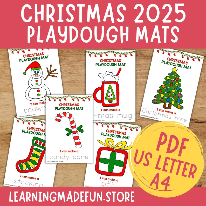 Christmas Playdough Mats Printable | Holiday Fine Motor Activity for ...