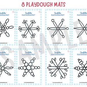 Snowflakes Play Dough Mats, Printable Play Doh Toddler Activities ...
