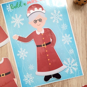Build a Santa, Christmas Activity Toddler, Busy Book Printable, Winter ...
